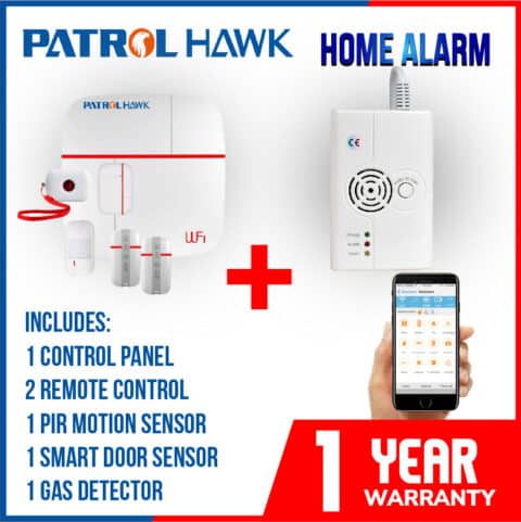 PatrolHawk WI-FI, GSM Home Security System with Gas Detector