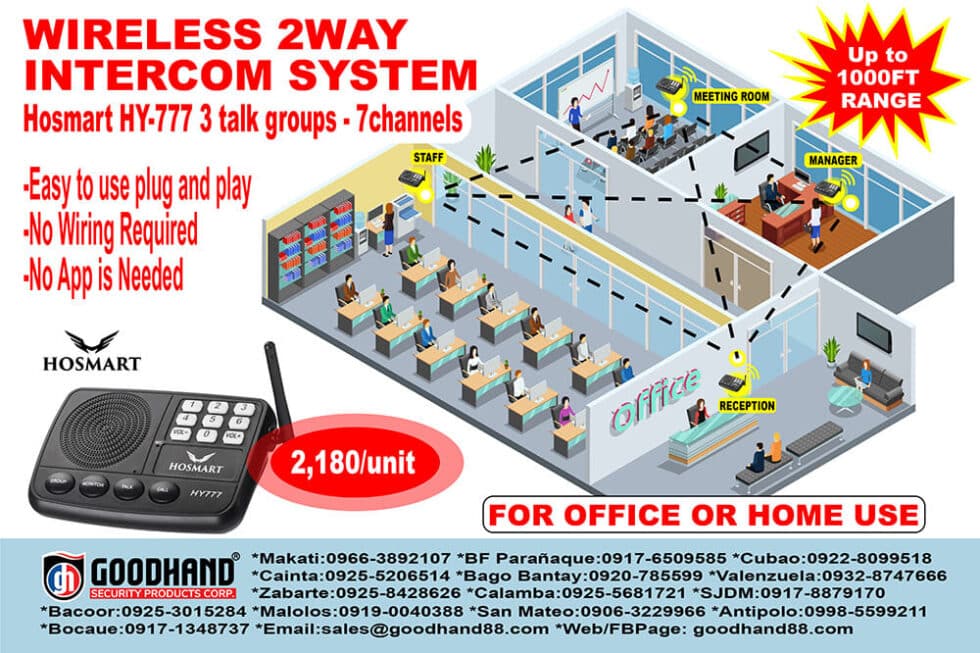 2 Way Wireless Intercom - GoodHand Security Products Corp.